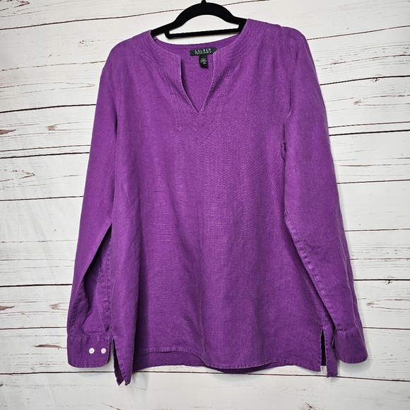 Lauren Ralph Lauren | Tops | Lauren Ralph Lauren Purple Split Neck ...